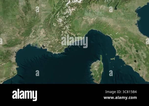 Monaco close-up - satellite. Glow. Labels Stock Video Footage - Alamy