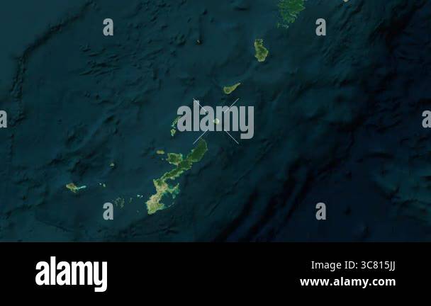 Yoron Island - Japan close-up - satellite. Glow. Labels Stock Video ...
