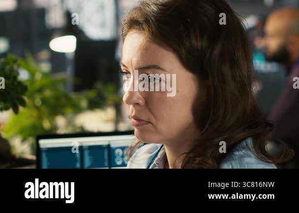 Close up of sad company manager checking revenue KPIs, stressed by low ...
