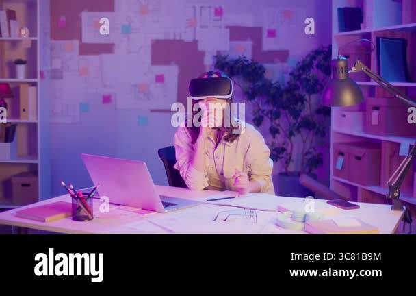Immersive Learning, Virtual Education, Gen Z Style. Girl in VR or AR ...