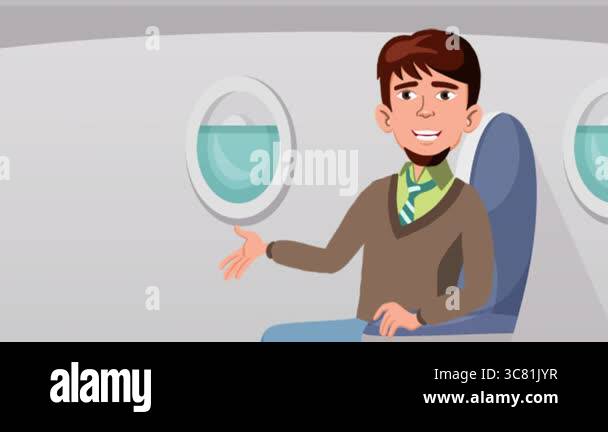 Animated businessman making various hand gestures while seated next to ...