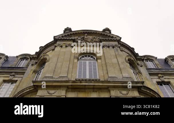 Stone facade details of the chateau de vaux le vicomte, showcasing ...