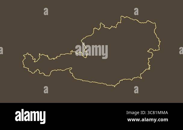 Austria map - cartoon. Border. Sepia Stock Video Footage - Alamy