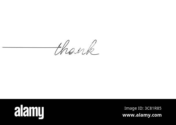 animated continuous single line drawing of phrase thank you, line art ...