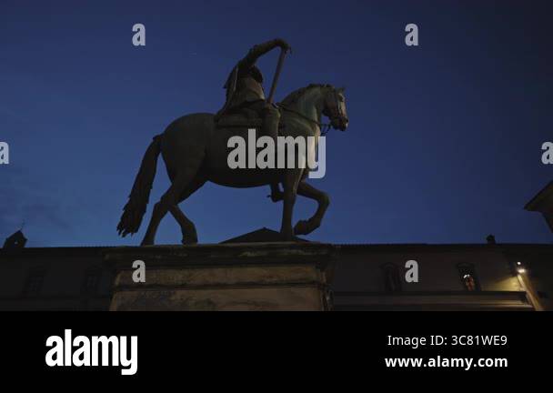 FLORENCE, ITALY - AUGUST 15 2024: Medieval ruler Cosimo I equestrian ...