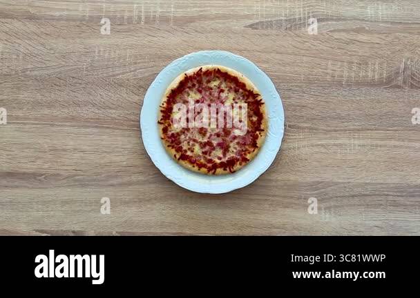 A delicious and tempting slice of pizza presented beautifully on a ...