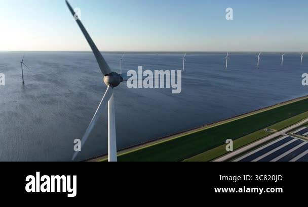 renewable energy, wind turbines, solar panels, off shore wind park ...
