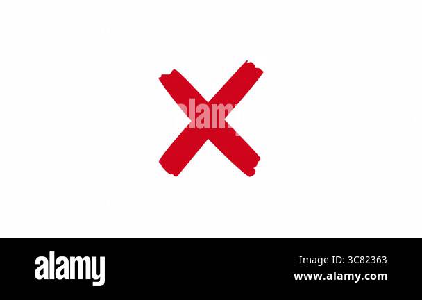 No icon, red cross sign, no cross mark icon Stock Video Footage - Alamy