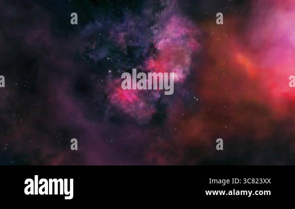 Seamlessly loopable animation of the flight through the space nebulae ...