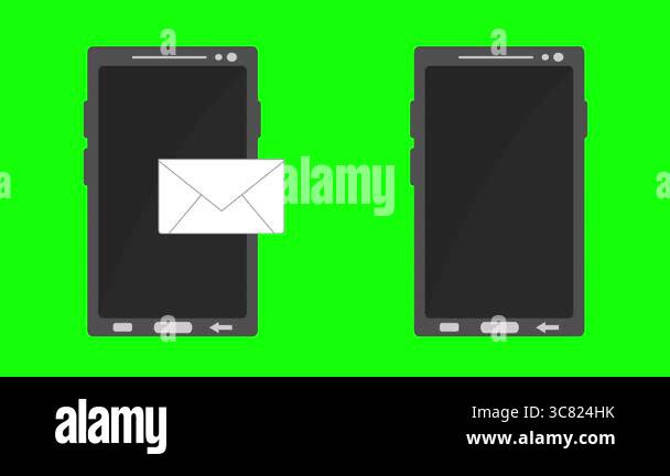 video animation icon concept sending and receiving text messages from ...