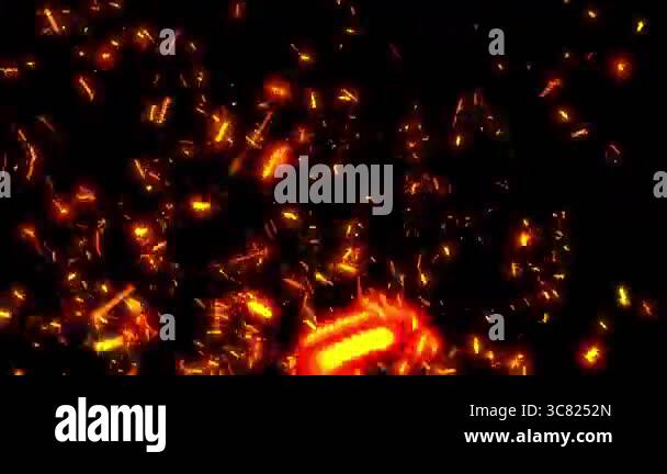 Bright embers of sparks swirl and dart in space like fireflies in the ...