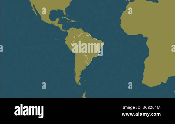 Brazil map - zoom. Border. Pattern Stock Video Footage - Alamy