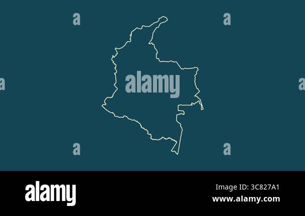 Colombia map - cartoon. Border. Satellite Stock Video Footage - Alamy