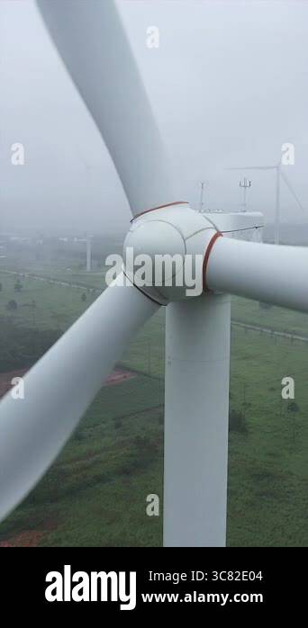 Vertical video Wind turbines are spinning to generate electricity Stock ...
