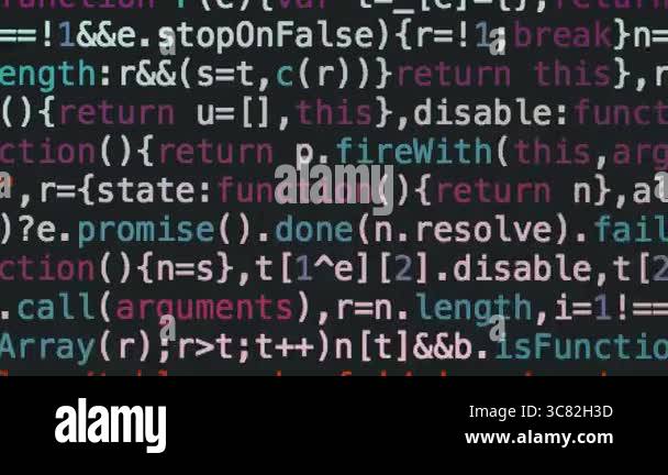 Computer programming binary coding abstract loop background animation, concept of technology ...