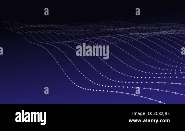 Motion infographic array lines and circles wavy animated in cyberspace ...