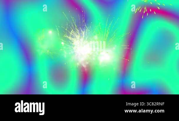 Glowing clover and fireworks creating colorful abstract background ...