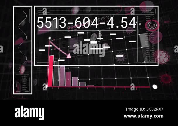 Animation with bar chart and line graph showing data over virus ...