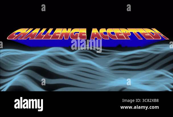 Challenge Accepted text over dynamic blue and black wave pattern ...