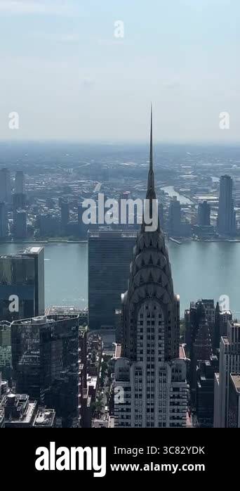 A breathtaking and stunning aerial view of the Chrysler Building ...