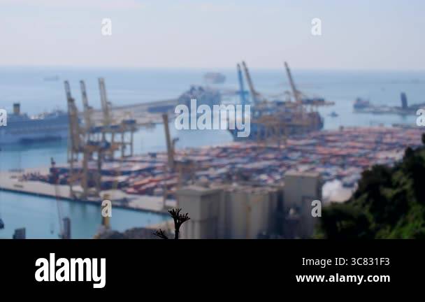 industry, big city port in Spain Stock Video Footage - Alamy