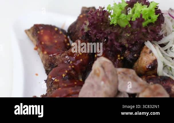 Grilled Meat Platter Featuring Charred Cuts Ready for Serving at an ...
