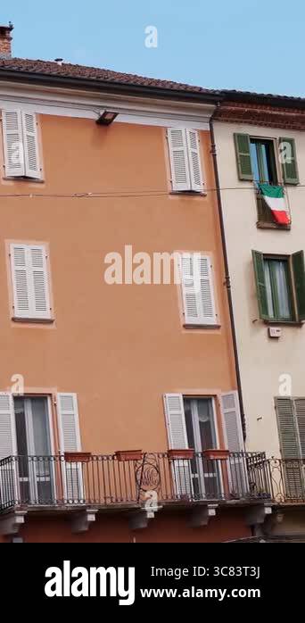 VERCELLI, ITALY, APRIL 25, 2024: Traditional Italian Architecture with ...