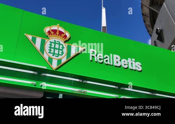 Green and white football club logo shining under the sunlight at Benito ...