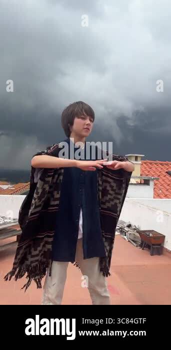 Young person in poncho poses Stock Videos & Footage - HD and 4K Video ...