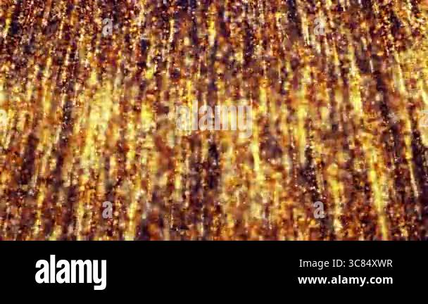 Falling bright gold particles, dust and shiny twinkling dots animation ...