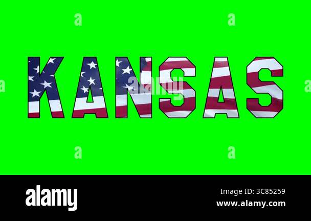 Usa flag inside Kansas text video Stock Video Footage - Alamy