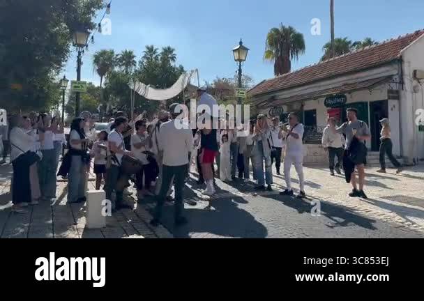 Zikhron Ya'akov, Israel October 20, 2024. A wedding procession with a ...