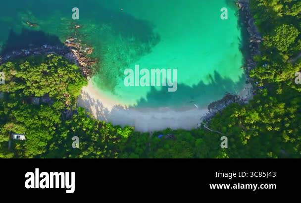 beautiful scenery at Freedom Beach from the air Stock Video Footage - Alamy