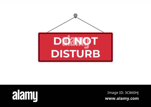 Do Not Disturb Sign Swinging Animation. This looped video features a Do ...