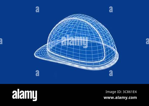 3d wireframe safety helmet Stock Videos & Footage - HD and 4K Video ...