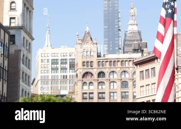 New York City Manhattan Midtown street architecture. Empire State ...
