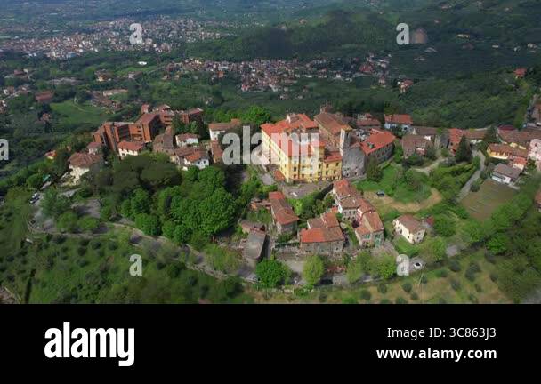 Aerial video documentation of the panoramic view from above of the ...