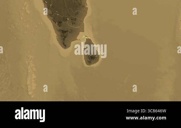 Sri Lanka map - zoom. Regions. Sepia Stock Video Footage - Alamy