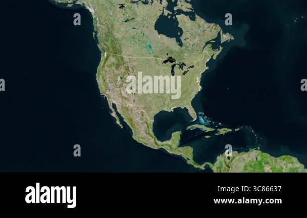 United States map - zoom. Border. Satellite Stock Video Footage - Alamy
