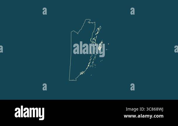 Belize map - cartoon. Regions. Satellite Stock Video Footage - Alamy