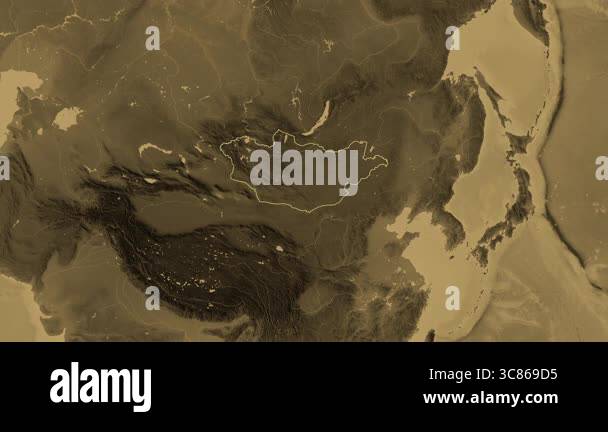 Mongolia map - zoom. Border. Sepia Stock Video Footage - Alamy Mongolia map - zoom. Border. Sepia Stock Video Footage - Alamy