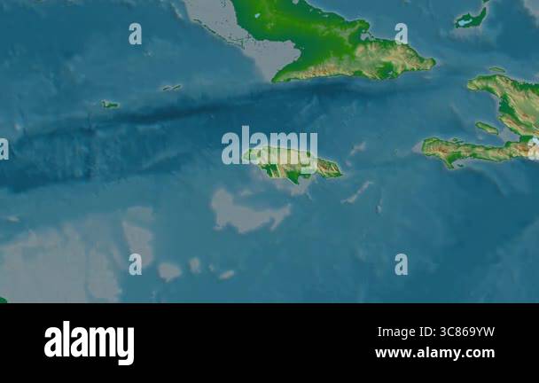 Jamaica map - glide. Border. Physical Stock Video Footage - Alamy