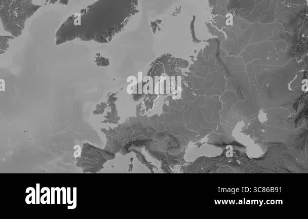 Sweden map - extract. Border. Grayscale. Labels Stock Video Footage - Alamy