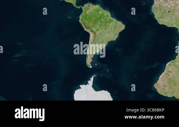 Chile map - extract. Regions. Satellite Stock Video Footage - Alamy