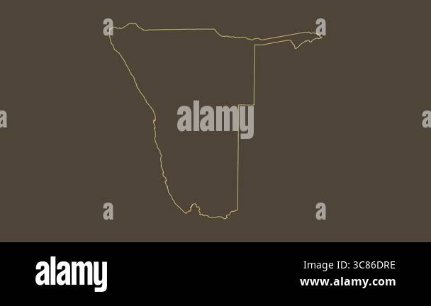 Namibia map - cartoon. Regions. Sepia Stock Video Footage - Alamy