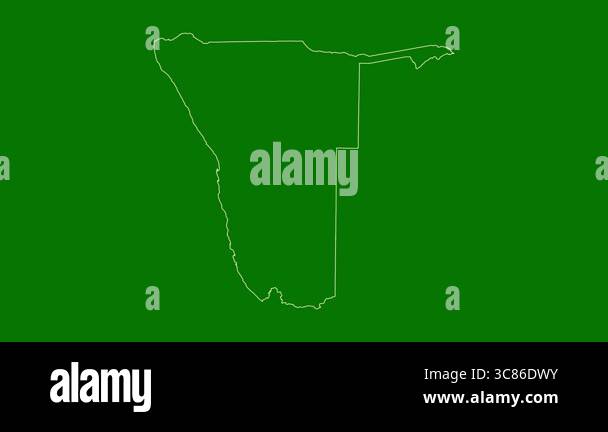 Namibia map - cartoon. Regions. Satellite Stock Video Footage - Alamy