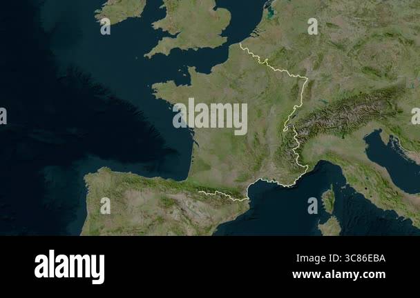 France map - glide. Regions. Satellite Stock Video Footage - Alamy