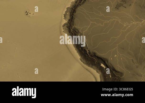Peru map - drive. Regions. Sepia Stock Video Footage - Alamy