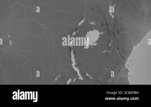 Rwanda map - extract. Regions. Grayscale Stock Video Footage - Alamy