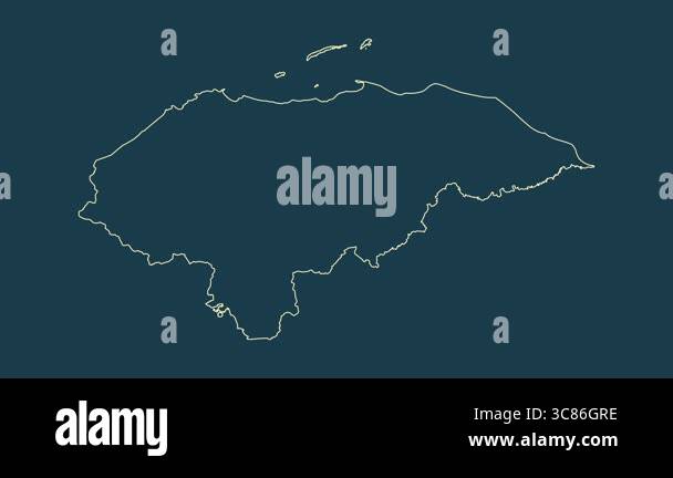 Honduras map - cartoon. Regions. Physical Stock Video Footage - Alamy